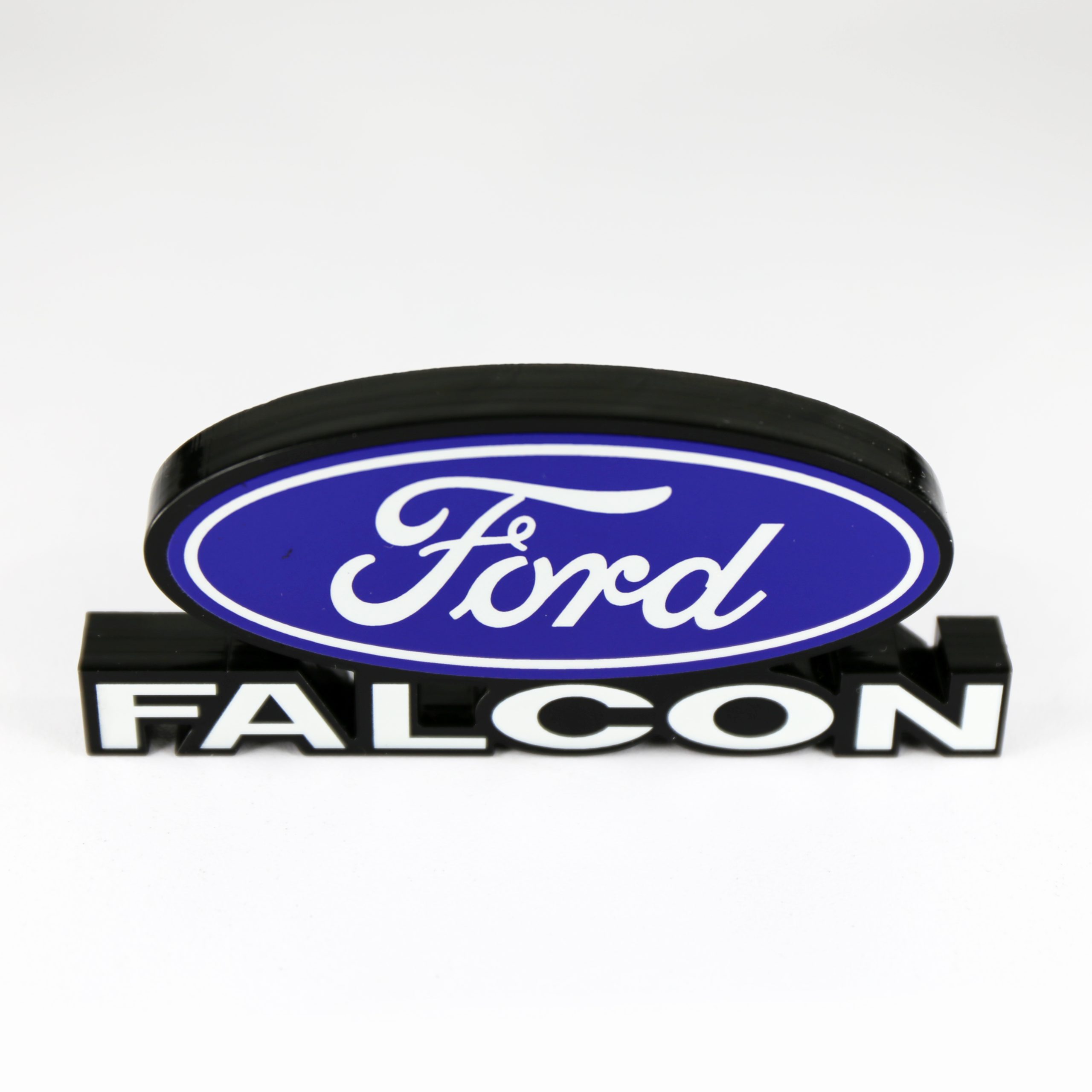Ford Falcon Self Standing 3D Logo Sign for Display Cabinets.