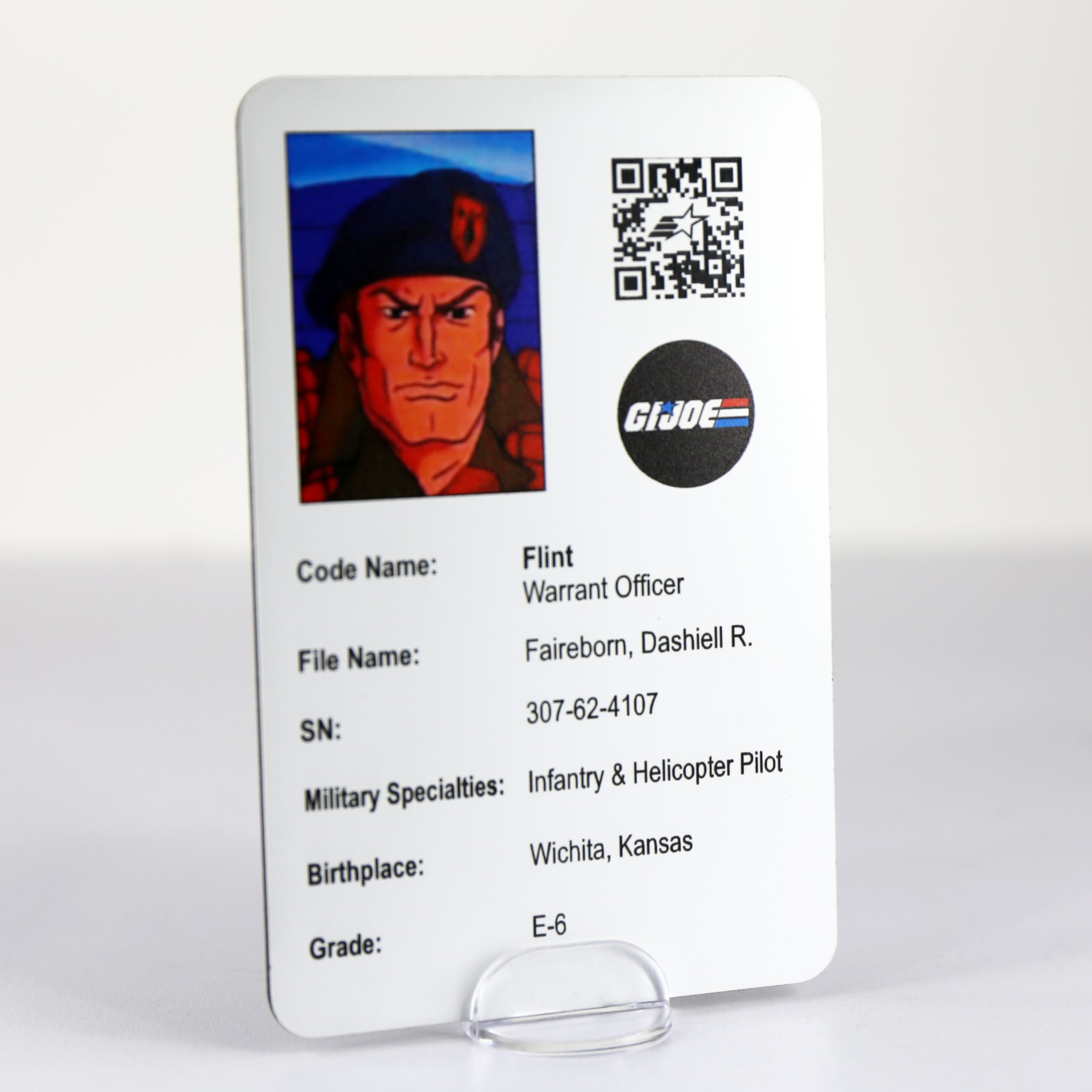 GI JOE Flint Self Standing ID Trading Card