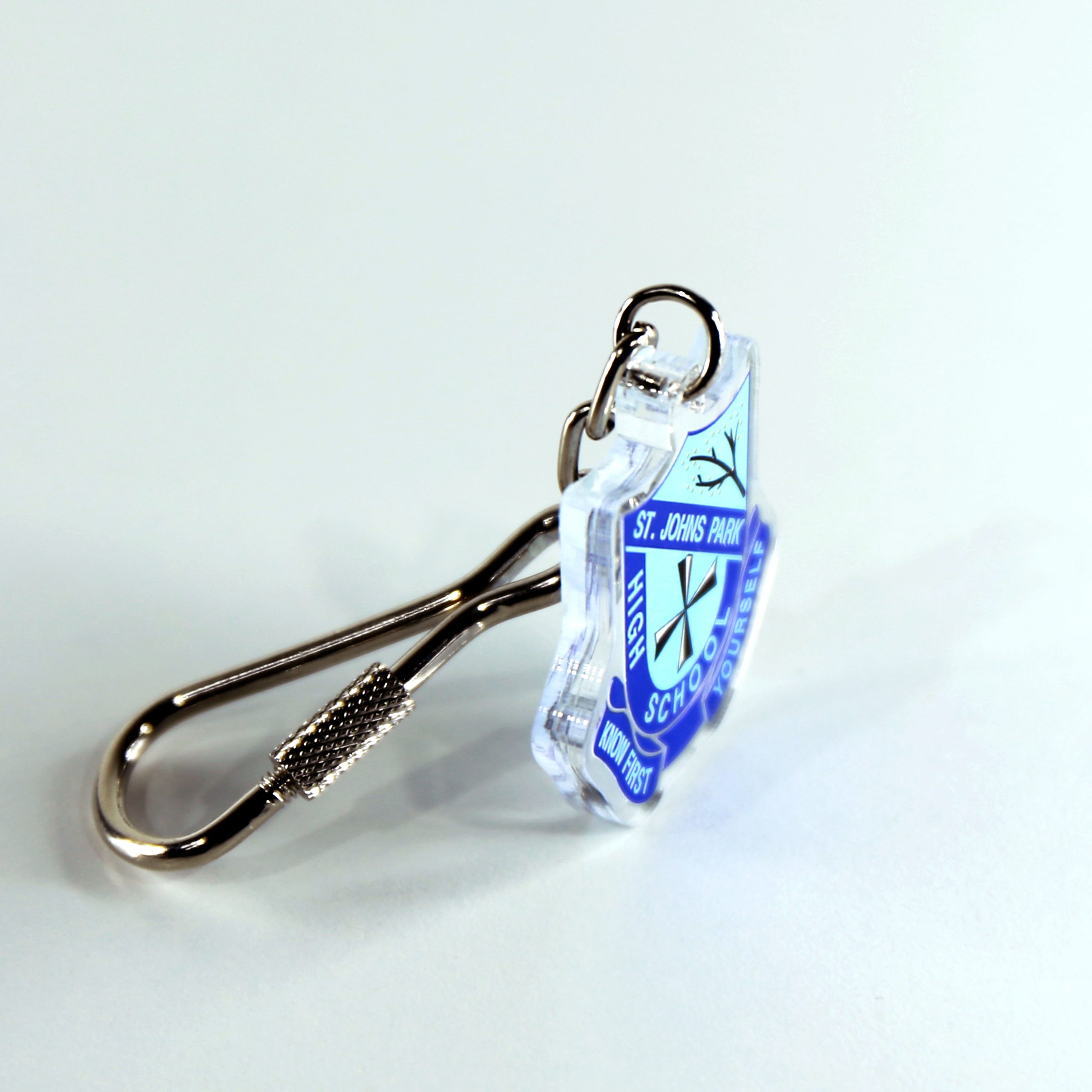 Your Custom School Emblem Shield Logo Key Ring.